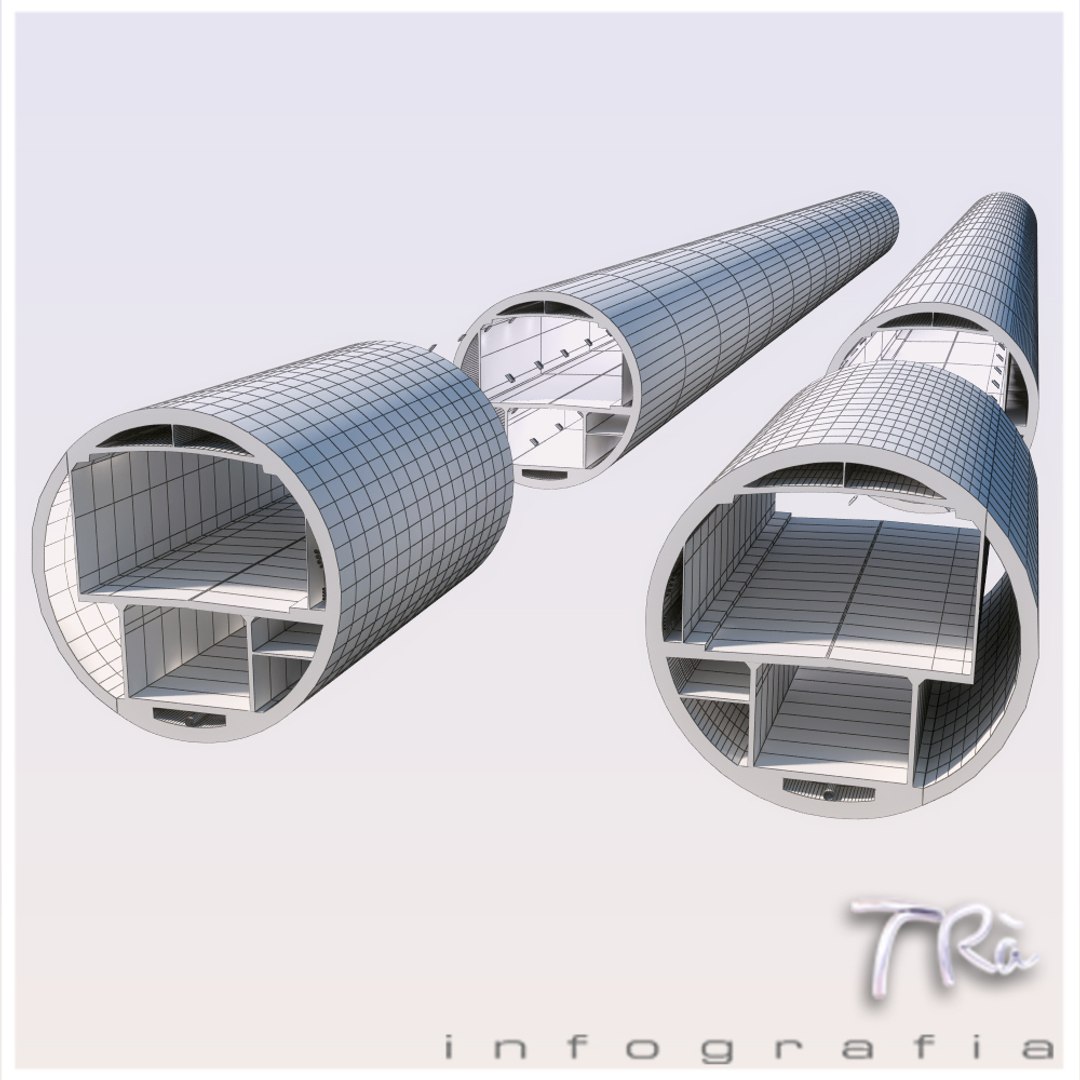 3d tunnel section details