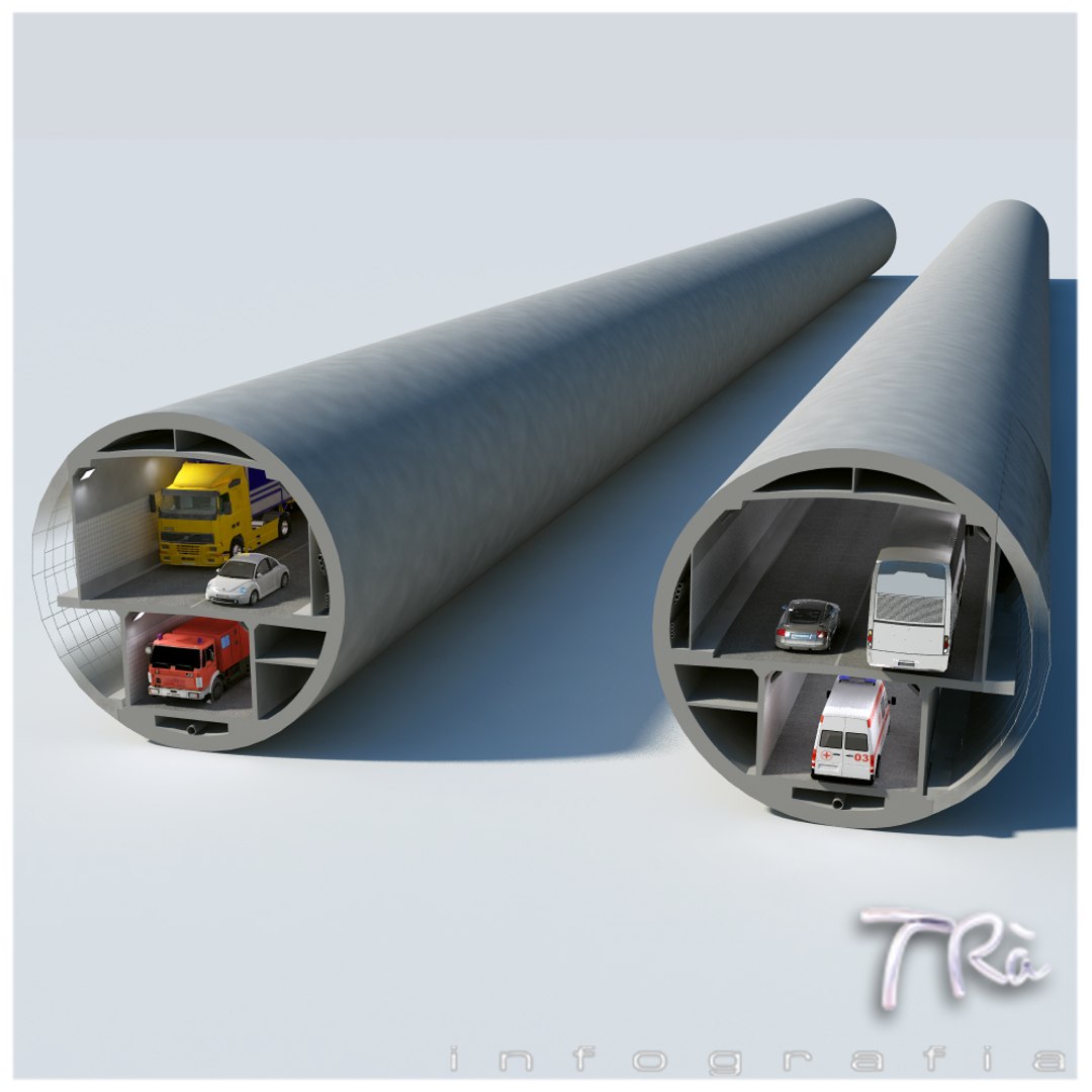 3d tunnel section details