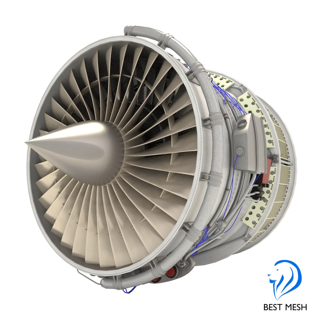 D-18t Turbofan Engine 3d Model