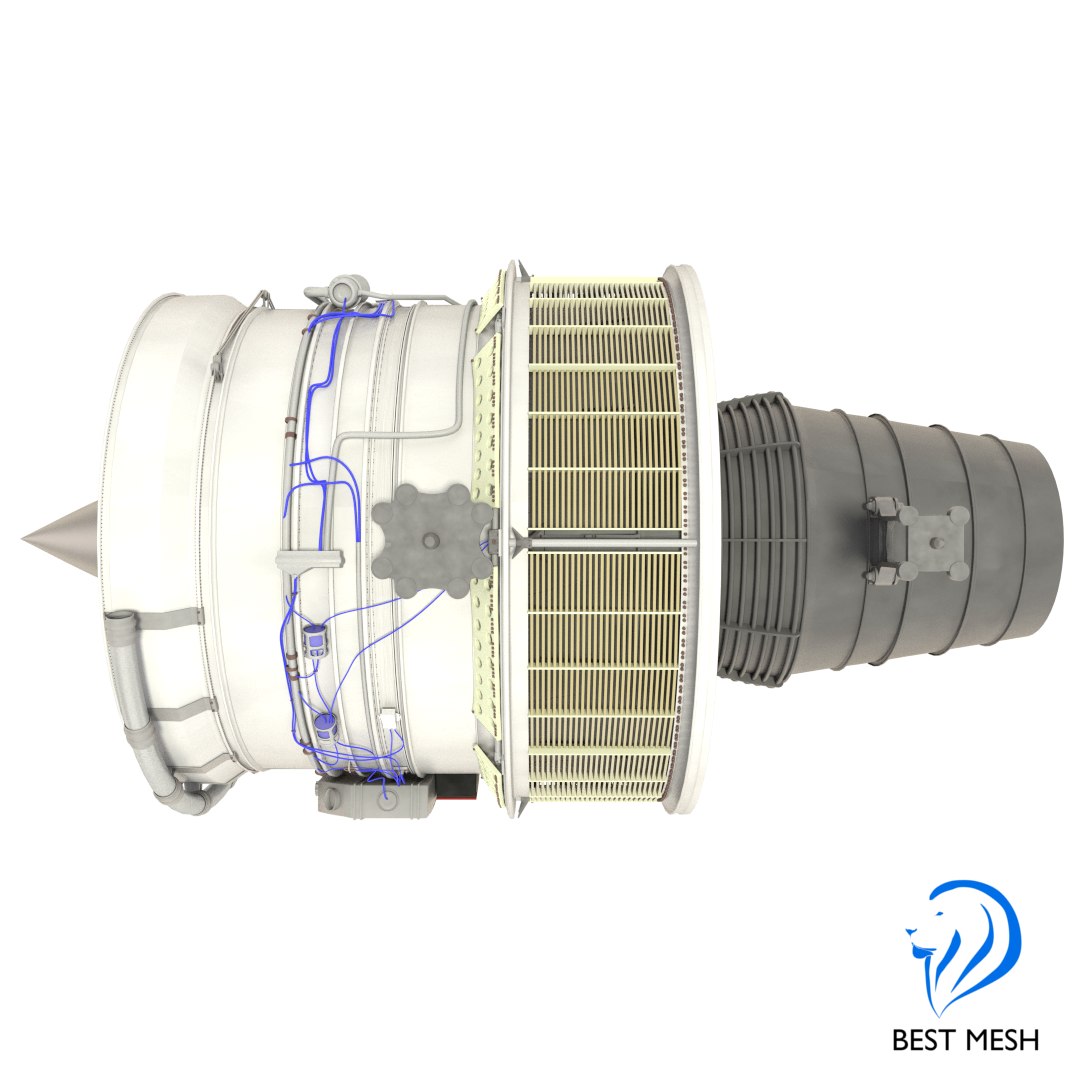 D-18t Turbofan Engine 3d Model