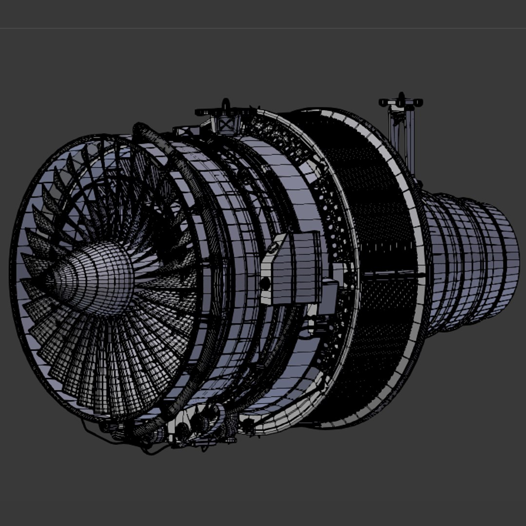 D-18t Turbofan Engine 3d Model