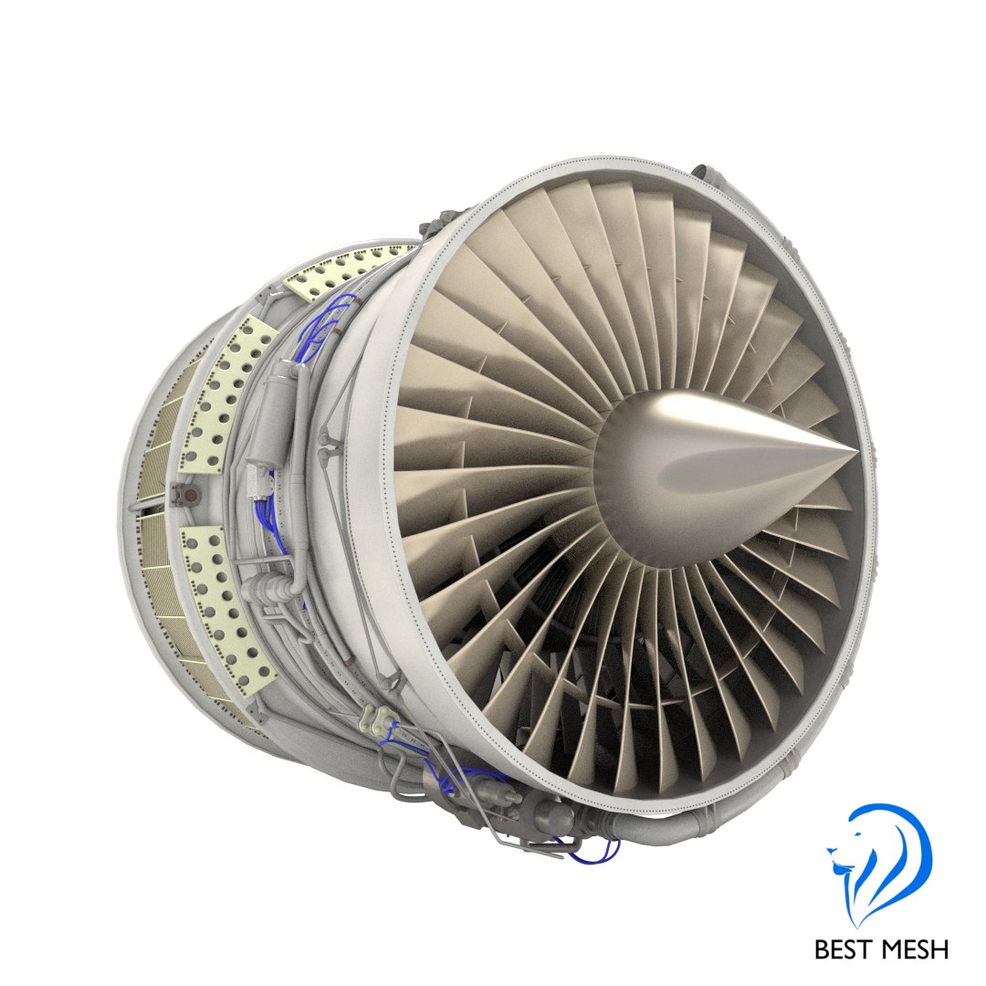 D-18t Turbofan Engine 3d Model
