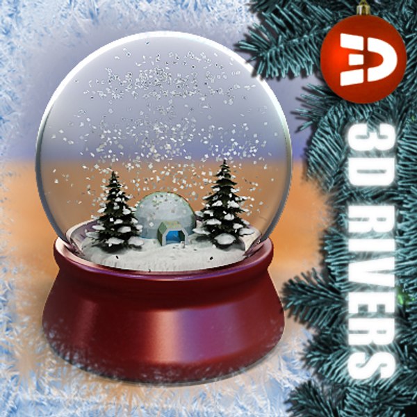 snow globe snowhouse 3d model