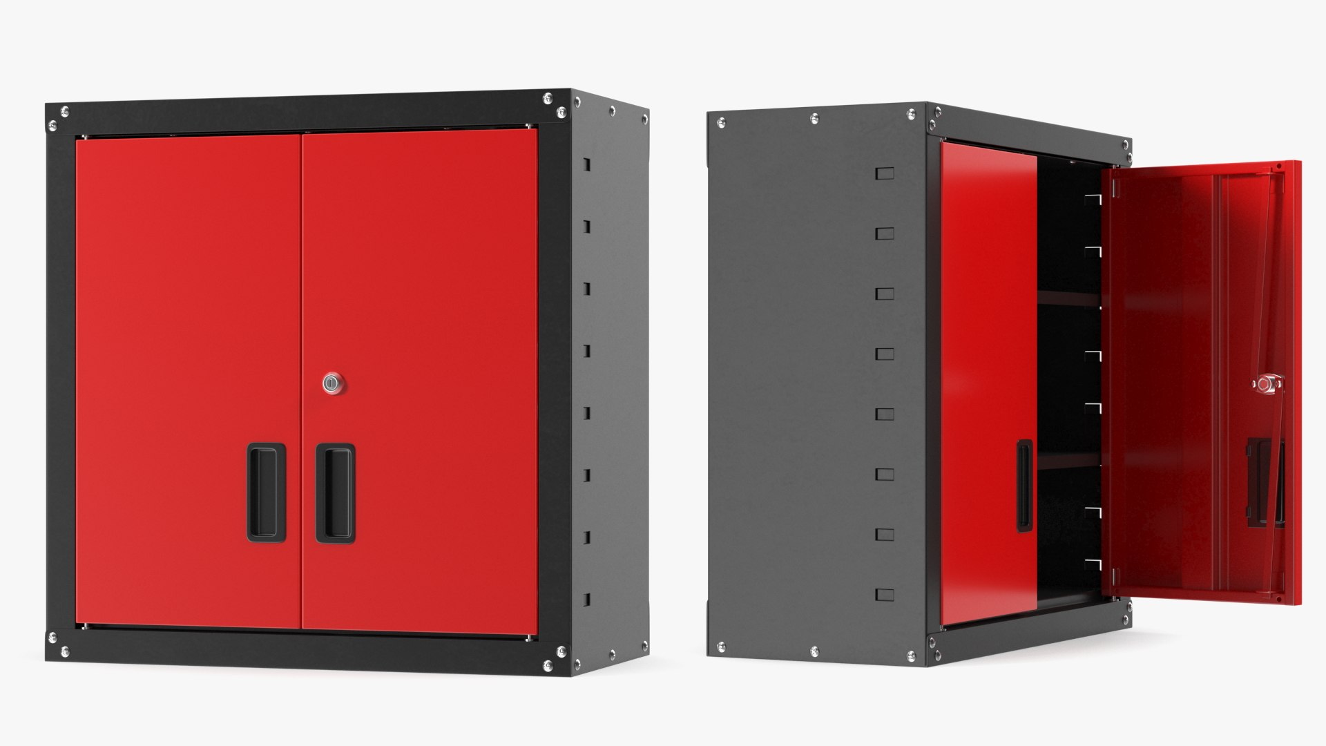 3D Wall Mounted Tool Storage Cabinet Red - TurboSquid 2091904