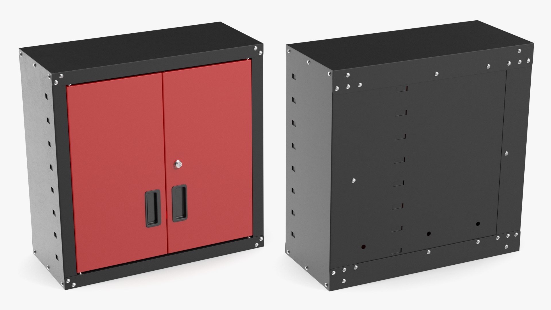 3D Wall Mounted Tool Storage Cabinet Red - TurboSquid 2091904