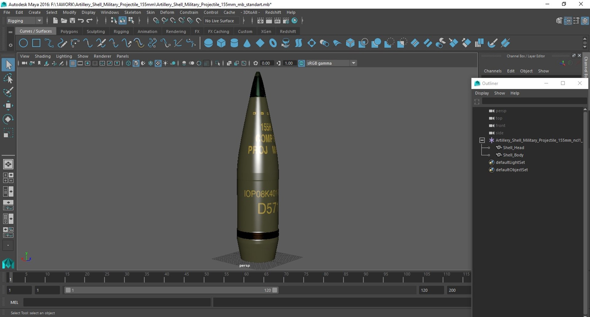3D Artillery Shell Military Projectile 155mm - TurboSquid 2210700