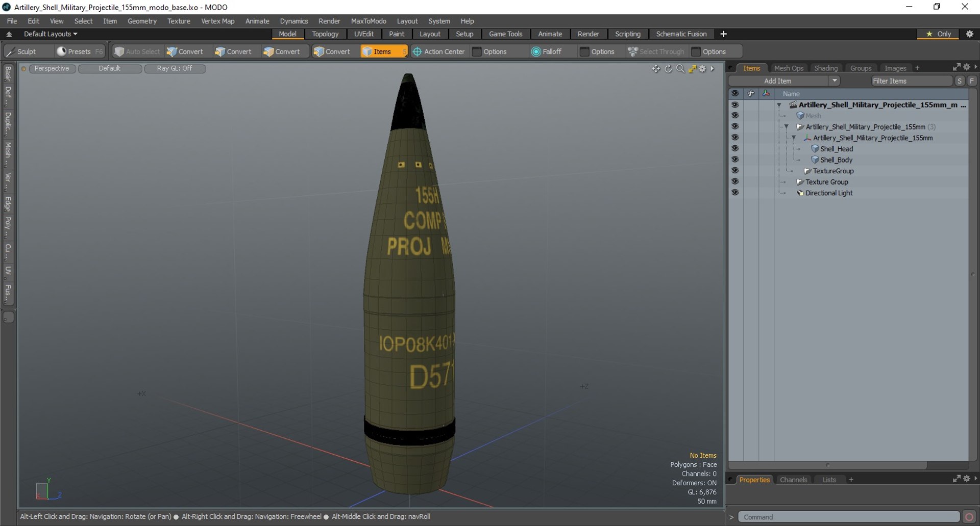 3D Artillery Shell Military Projectile 155mm - TurboSquid 2210700