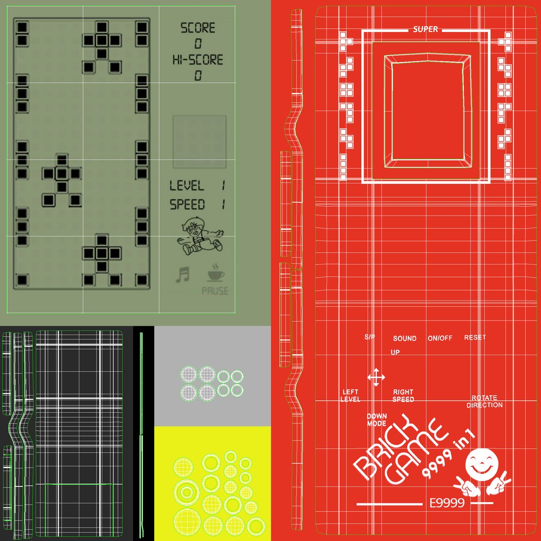 Retro Handheld Game 02 3D Model - TurboSquid 2002690