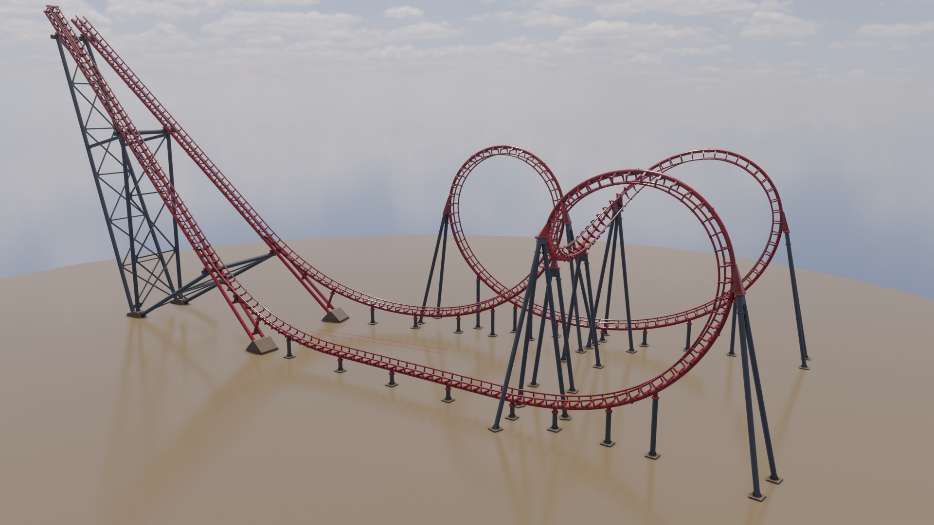 Vekoma Boomerand accurate model - PBR Game Ready 3D model - TurboSquid ...