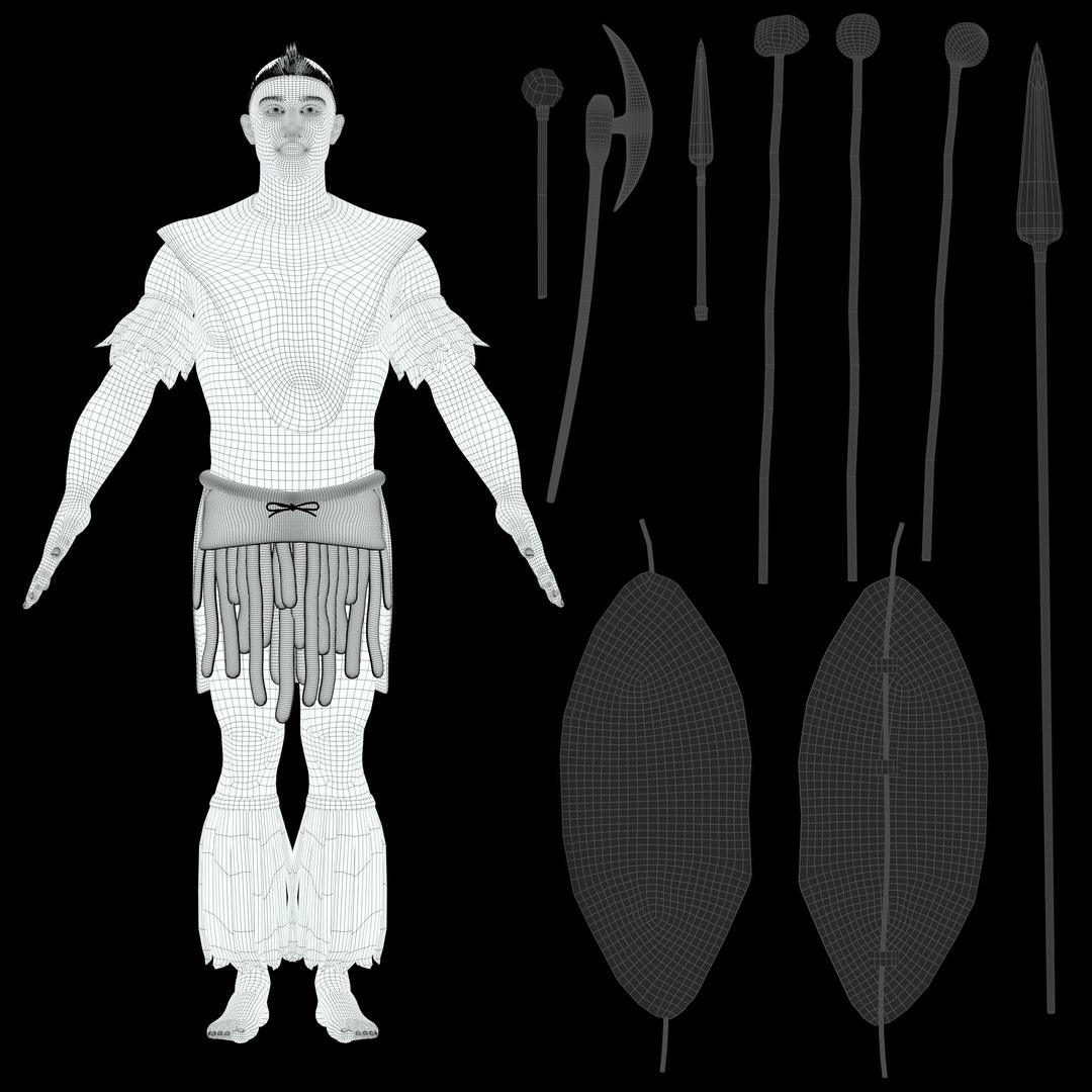 3D Zulu Warrior Model - TurboSquid 2338315