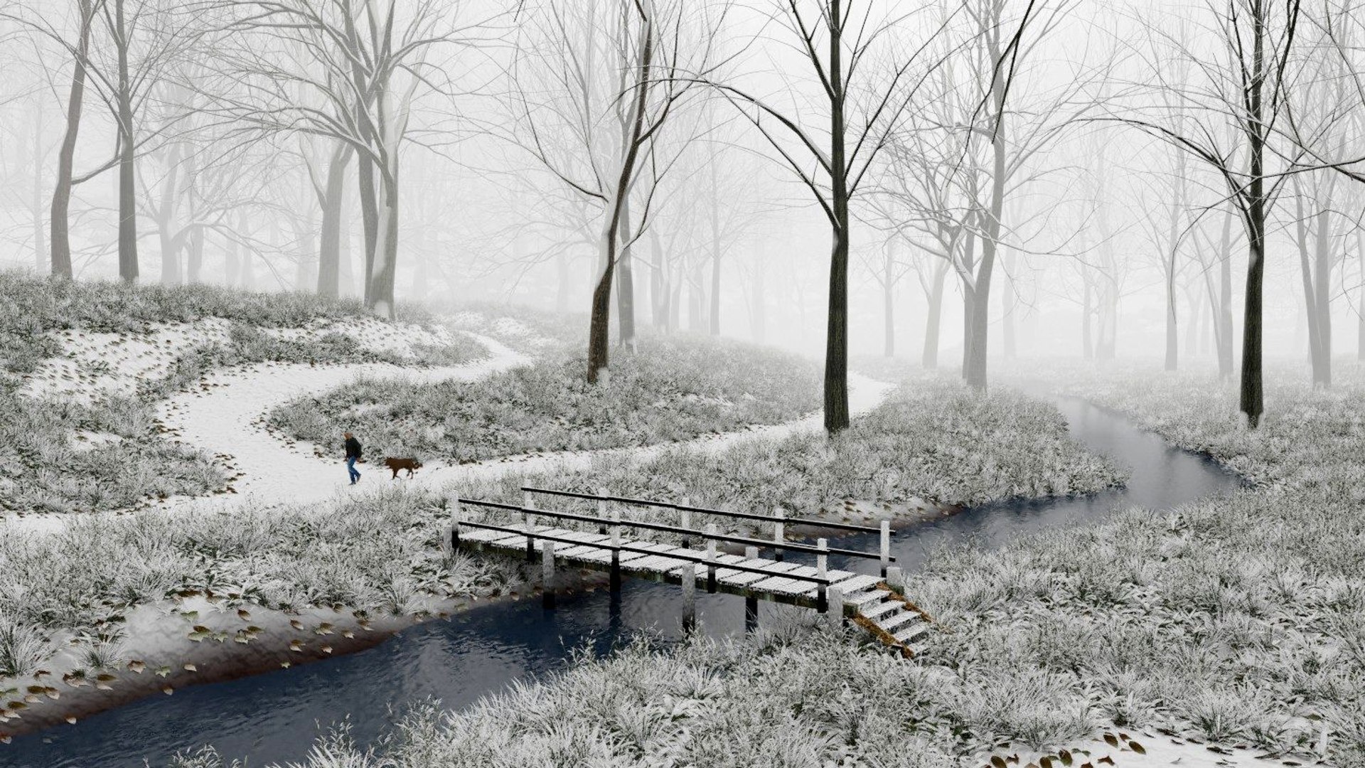 3D Model Winter Forest Blender - TurboSquid 1648844