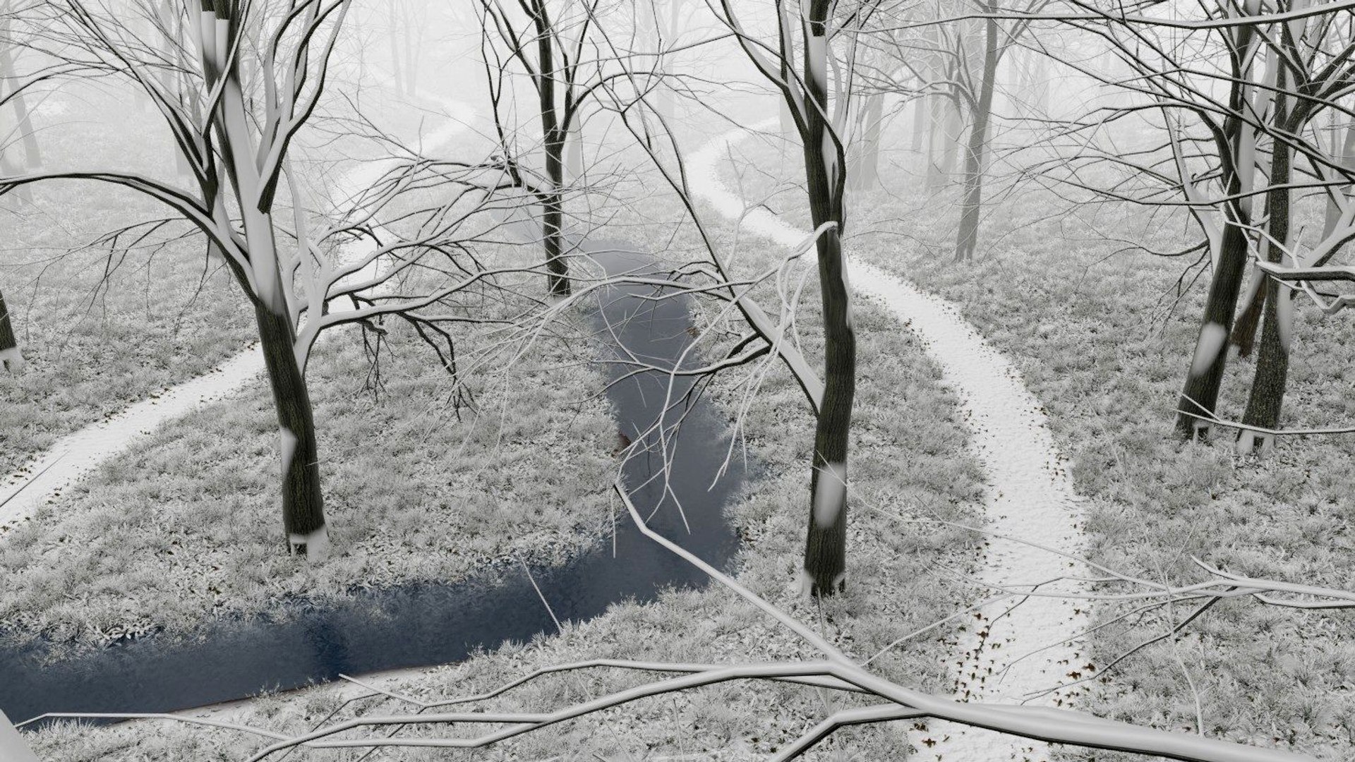 3D Model Winter Forest Blender - TurboSquid 1648844