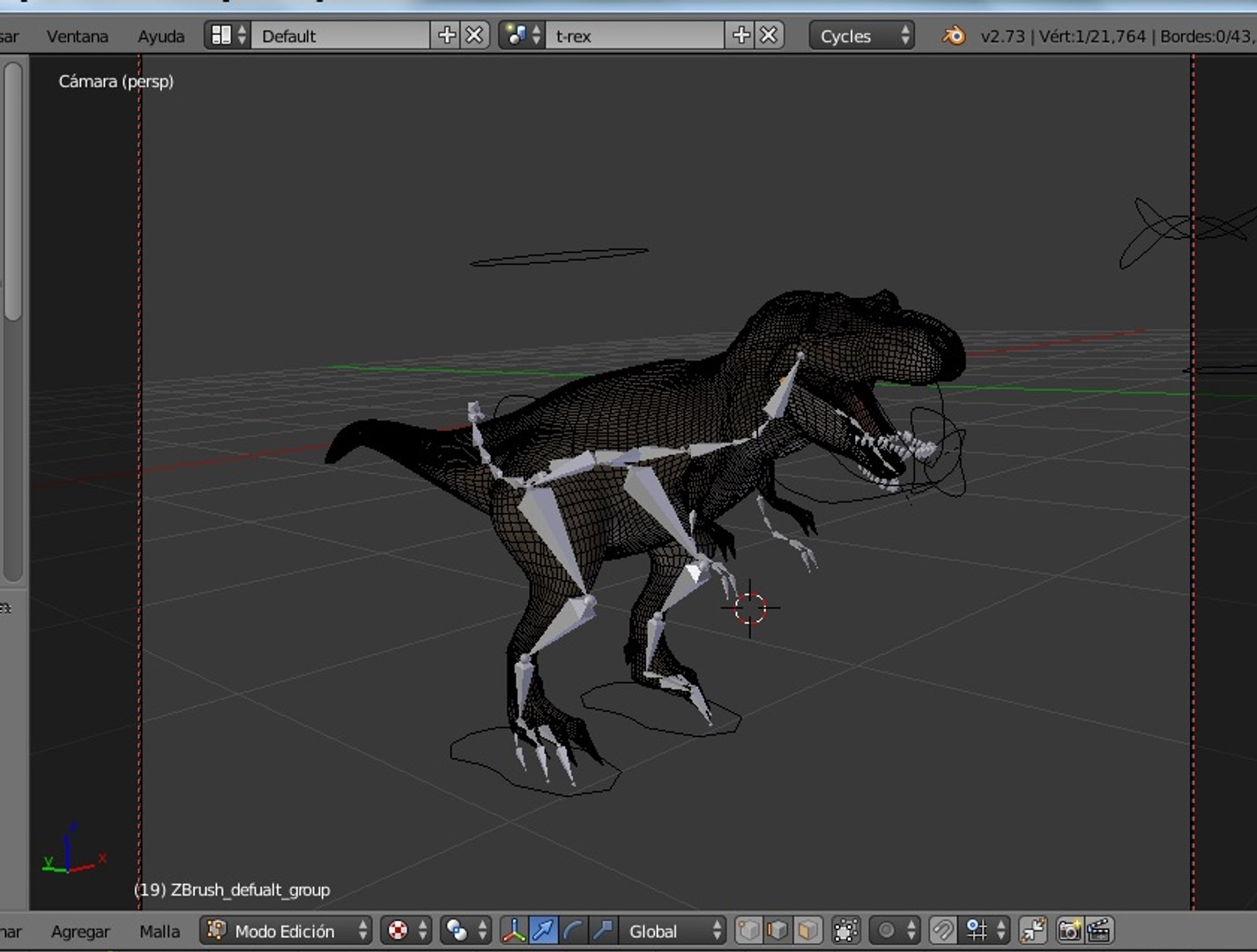 3d Model T-rex Blender Rigged