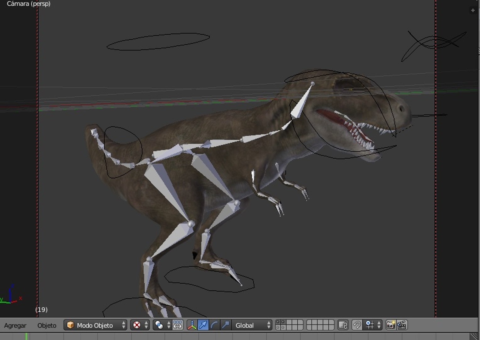 3d Model T-rex Blender Rigged