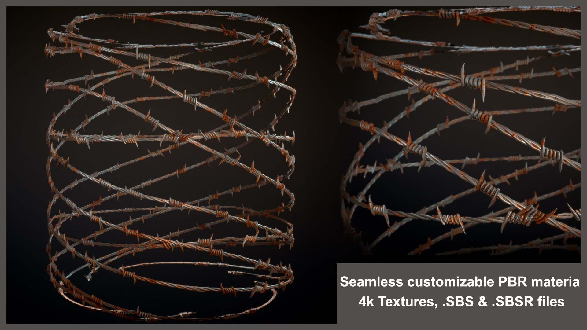 3D Seamless Barbed Wire Textures Materials Texture - TurboSquid 2329101