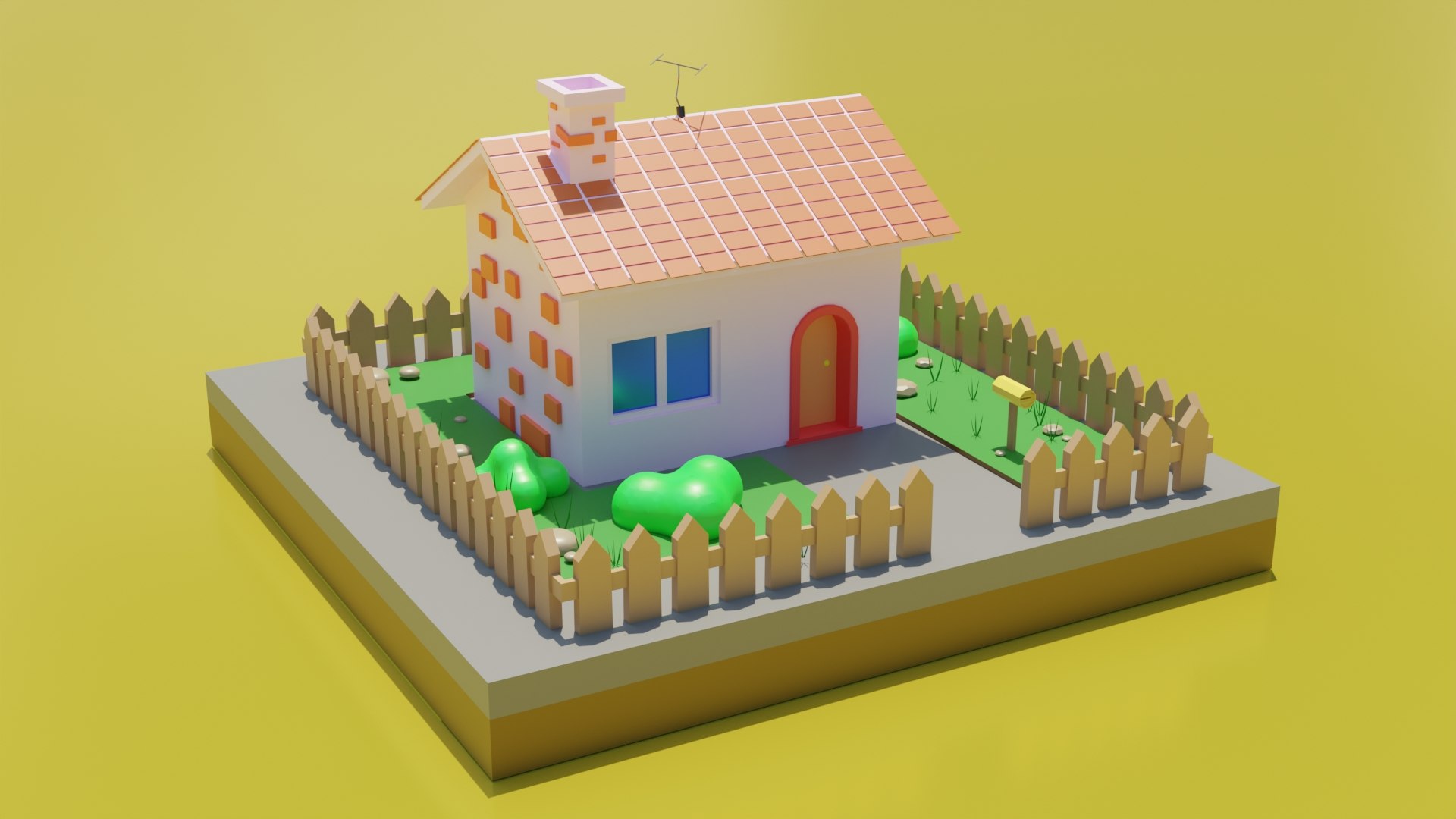Low Poly Cartoon House Model - TurboSquid 1761491