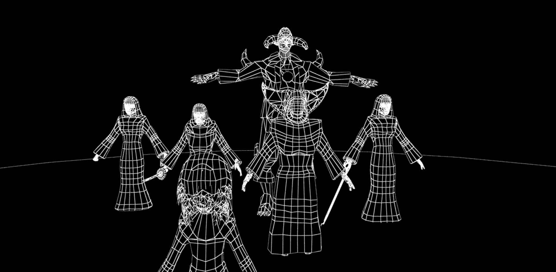 3d Model Monastery Horror Character Pack