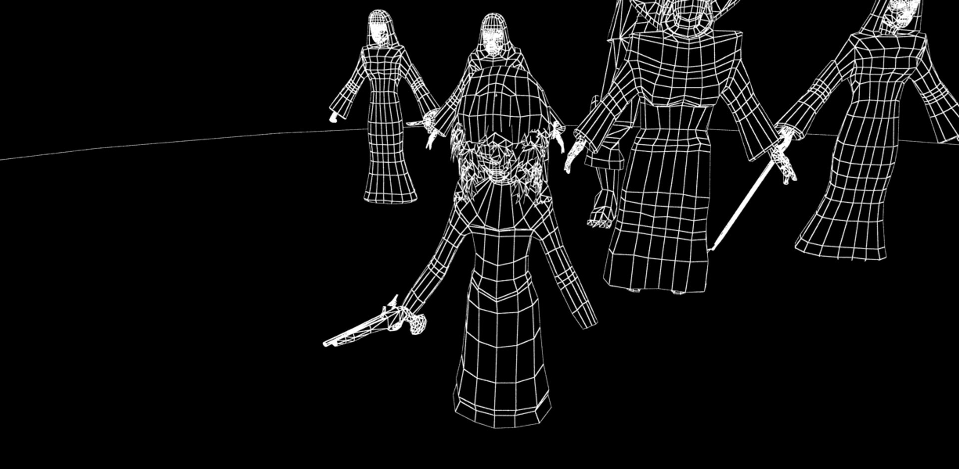 3d Model Monastery Horror Character Pack