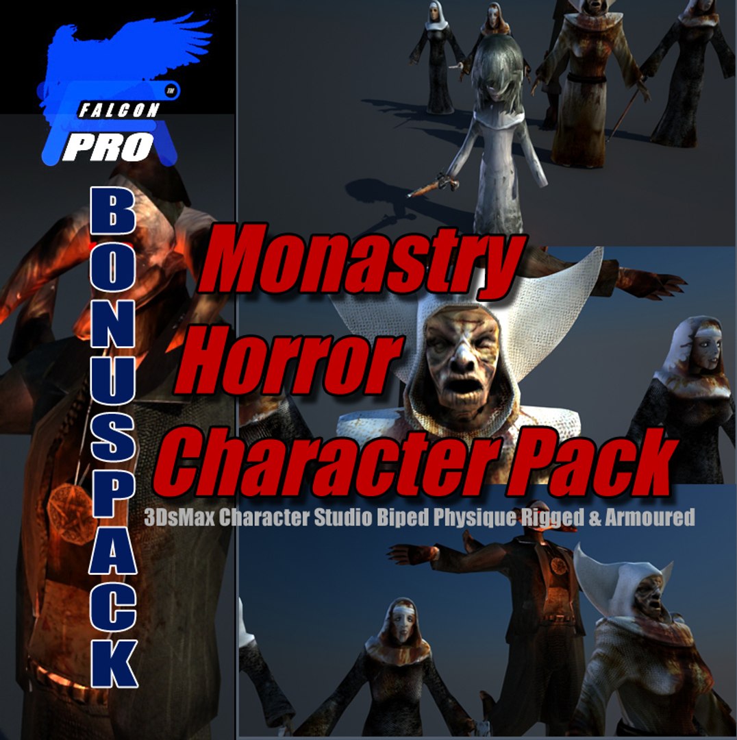 3d Model Monastery Horror Character Pack