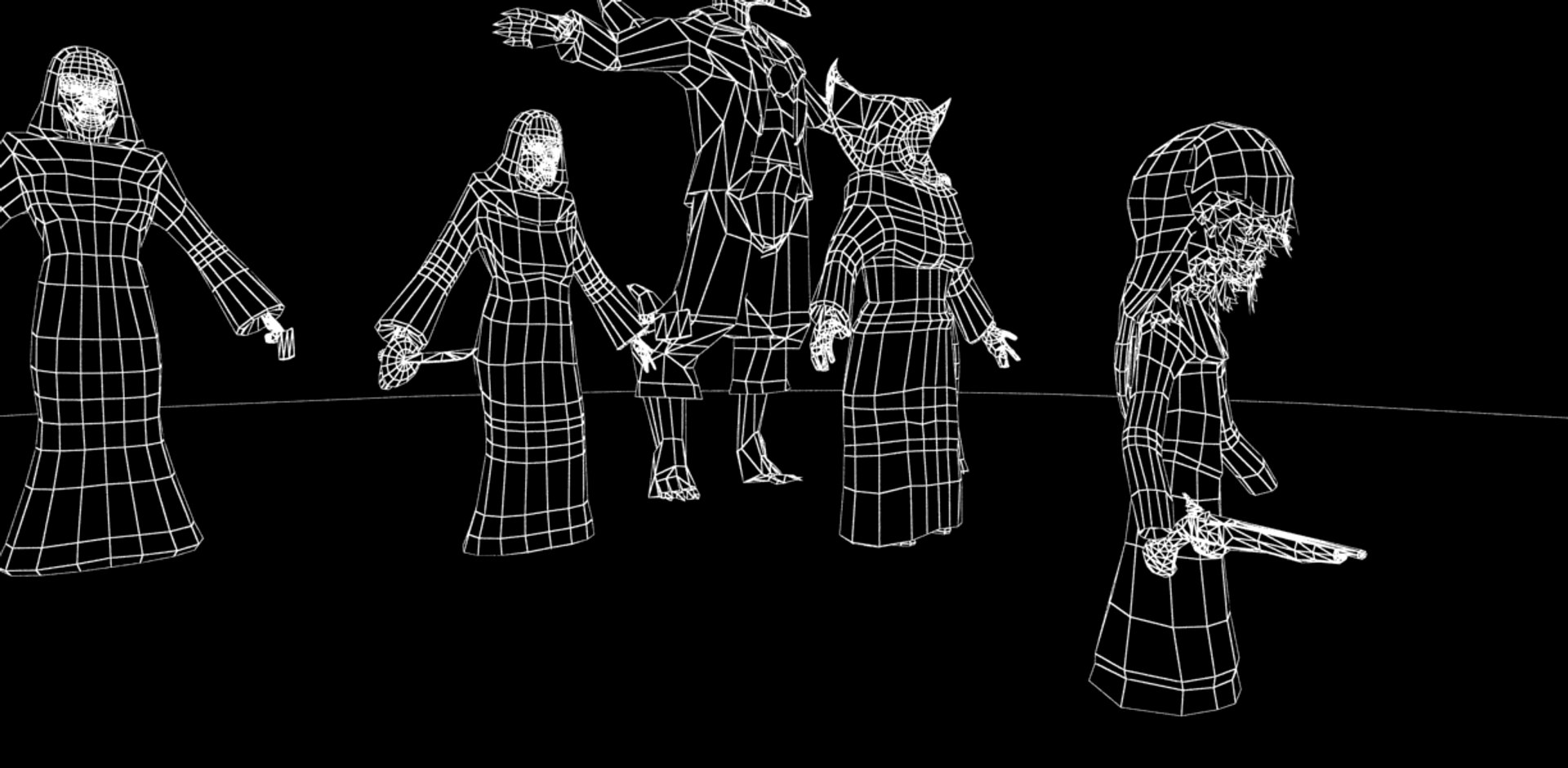 3d Model Monastery Horror Character Pack