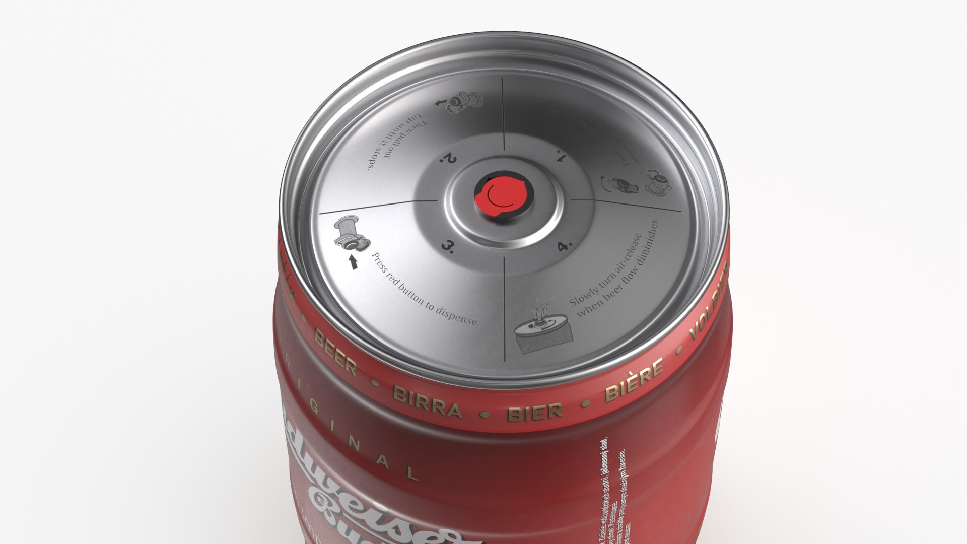 3D Model Budweiser Beer 5 Liter Barrel - TurboSquid 2277596