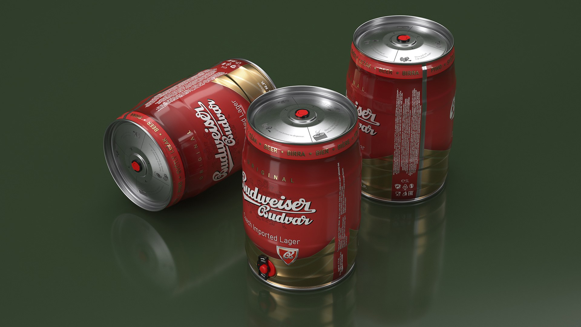 3D Model Budweiser Beer 5 Liter Barrel - TurboSquid 2277596