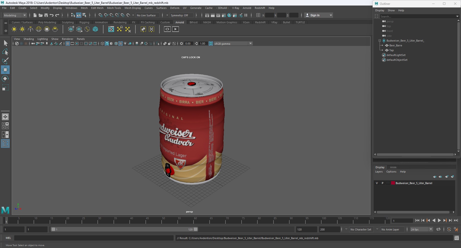 3D Model Budweiser Beer 5 Liter Barrel - TurboSquid 2277596