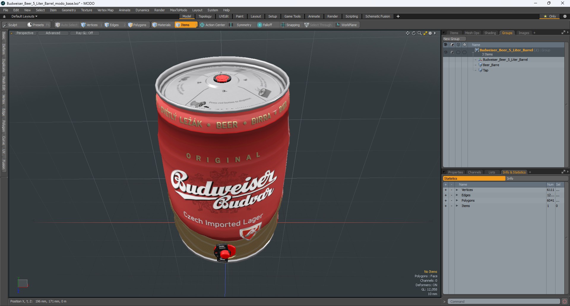 3D Model Budweiser Beer 5 Liter Barrel - TurboSquid 2277596