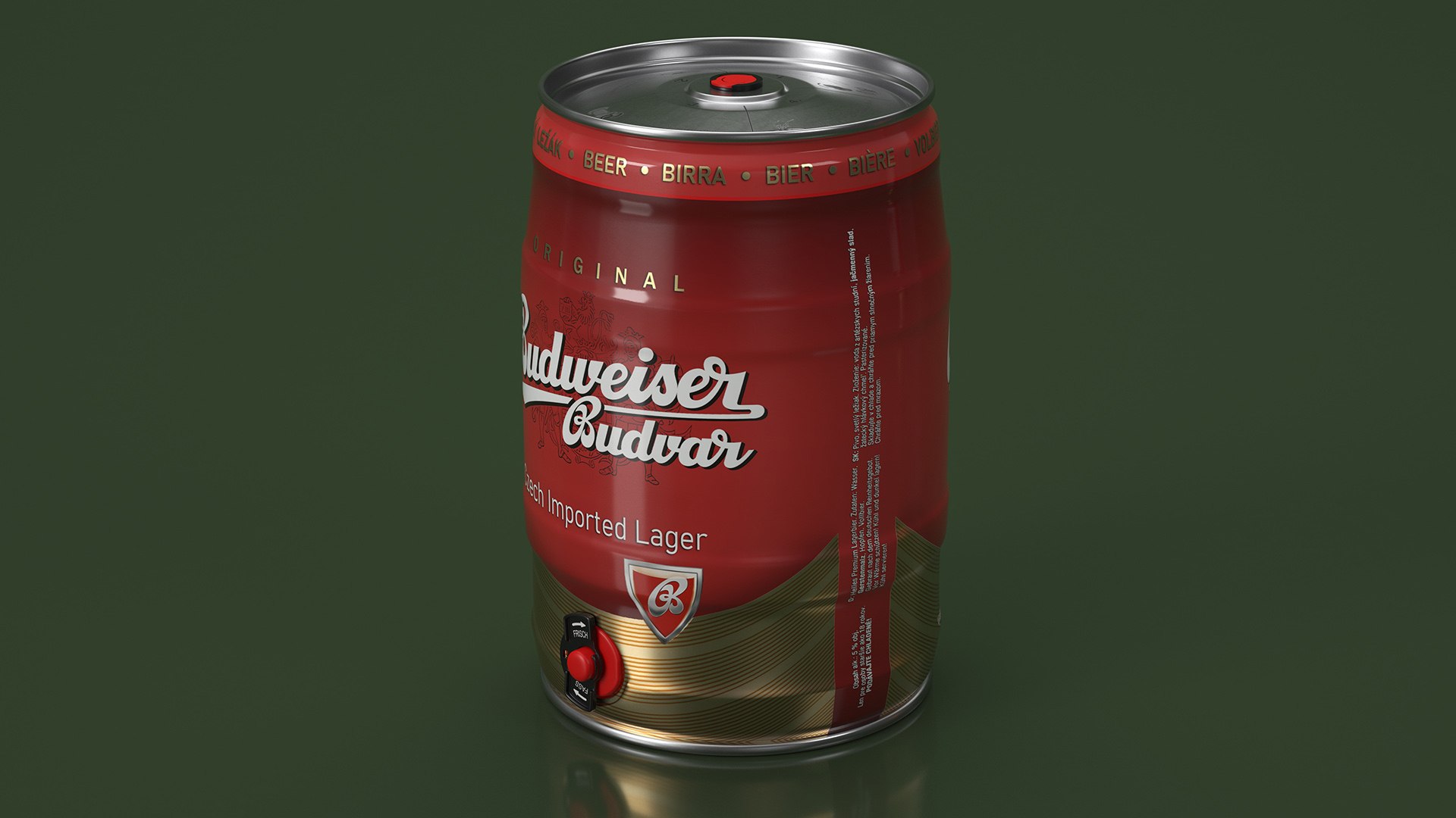 3D Model Budweiser Beer 5 Liter Barrel - TurboSquid 2277596