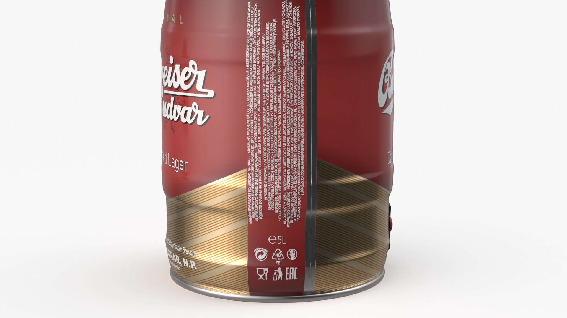 3D Model Budweiser Beer 5 Liter Barrel - TurboSquid 2277596