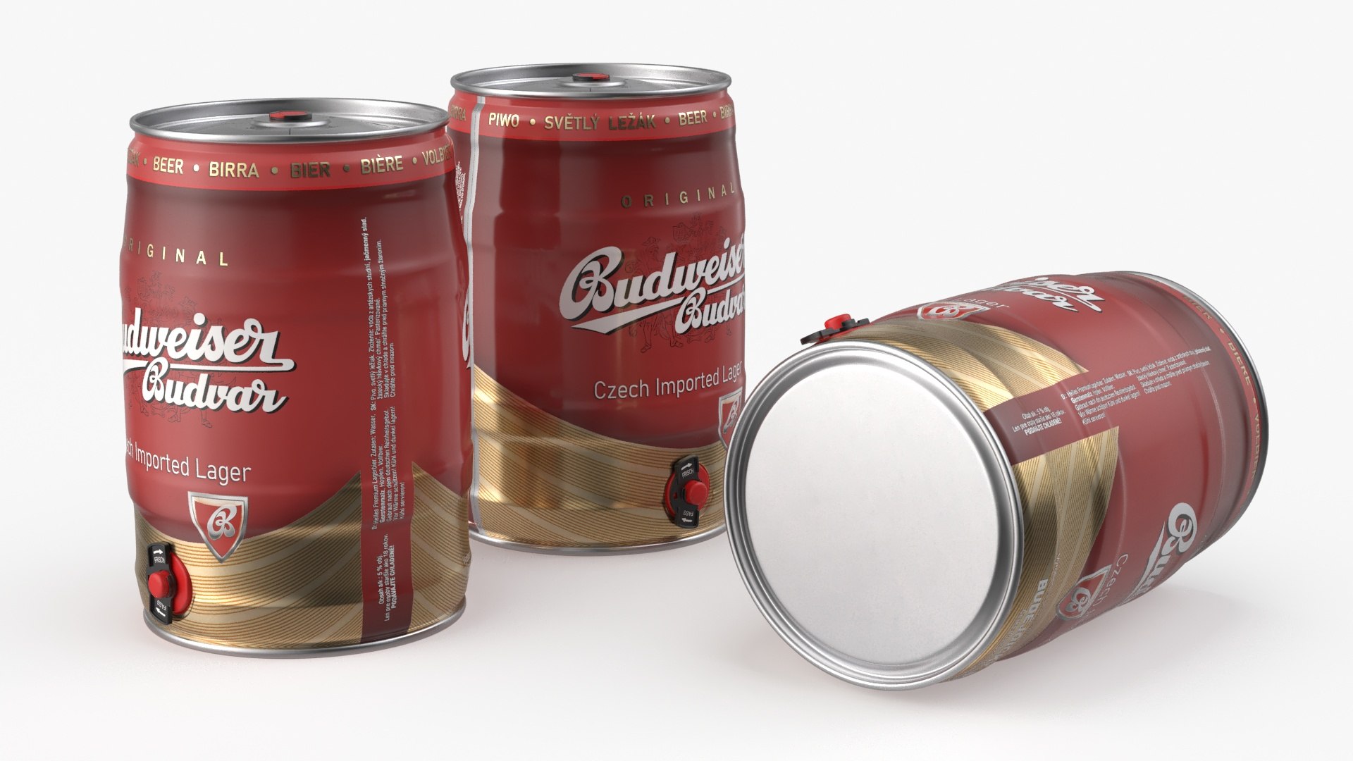 3D Model Budweiser Beer 5 Liter Barrel - TurboSquid 2277596
