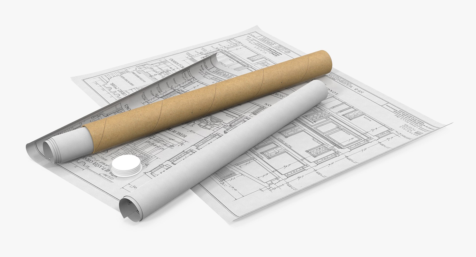 3D House Blueprints Cardboard Tube - TurboSquid 1283888