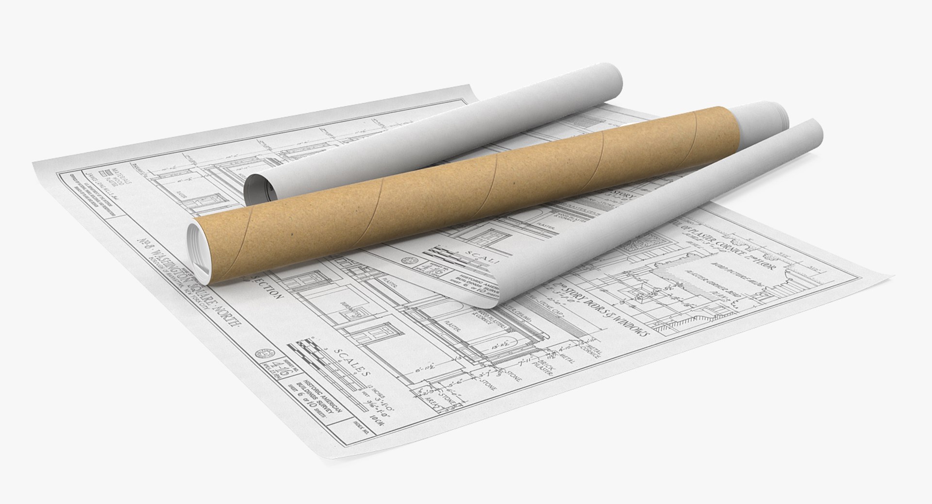 3D House Blueprints Cardboard Tube - TurboSquid 1283888