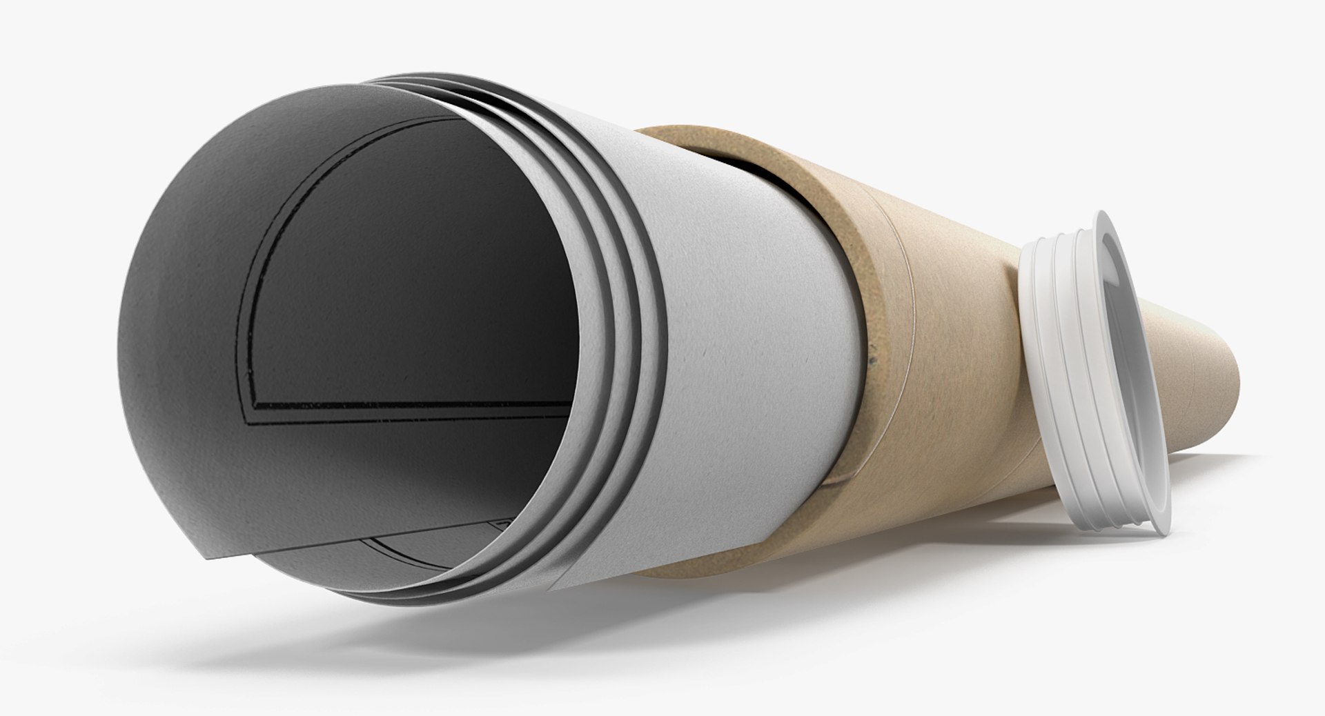 3D house blueprints cardboard tube - TurboSquid 1283888