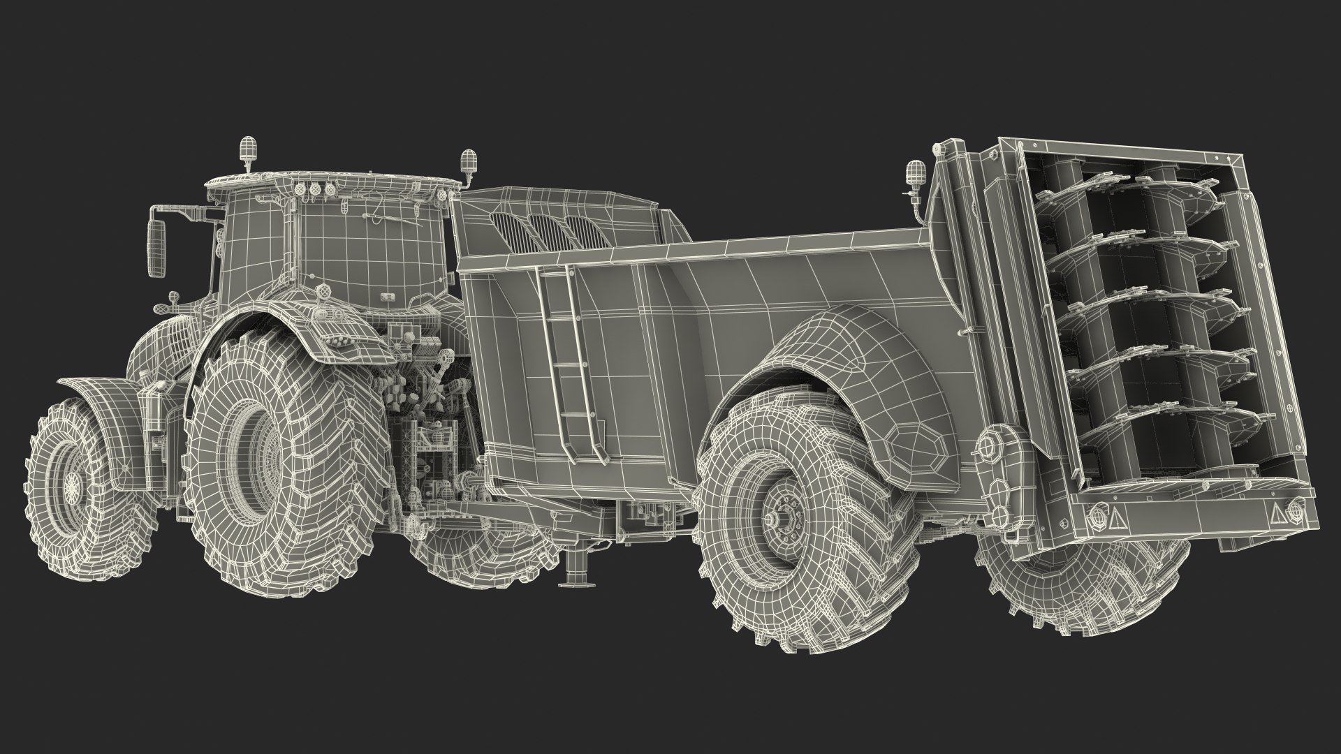 Tractor Claas Axion 800 with Sodimac Rafal 3300 Spreader 3D model ...