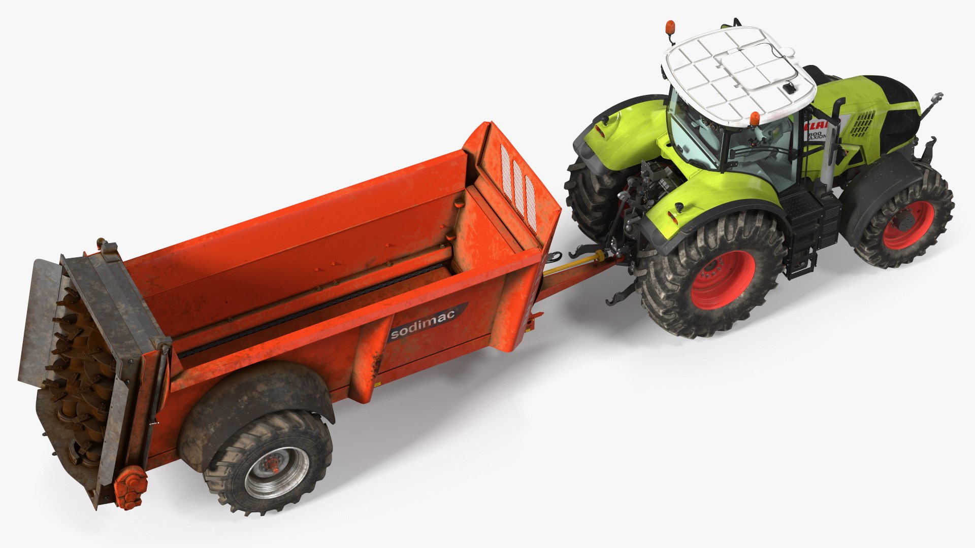 Tractor Claas Axion 800 with Sodimac Rafal 3300 Spreader 3D model ...