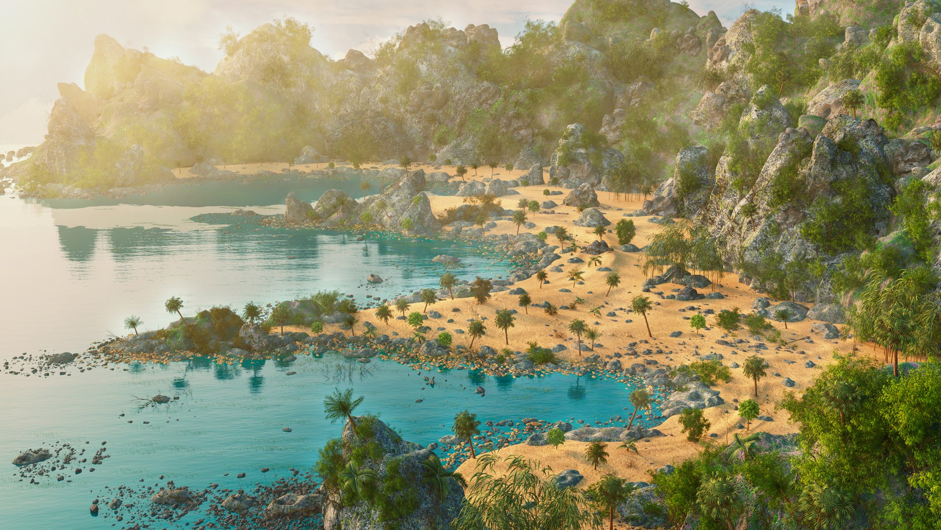 Tropical Beach Environment Model - TurboSquid 2399019