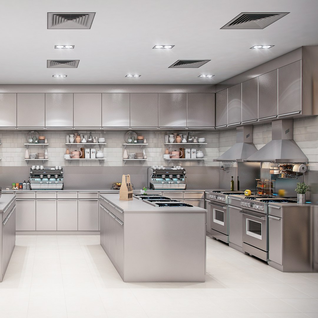 Commercial Kitchen Model 3D - TurboSquid 1892341