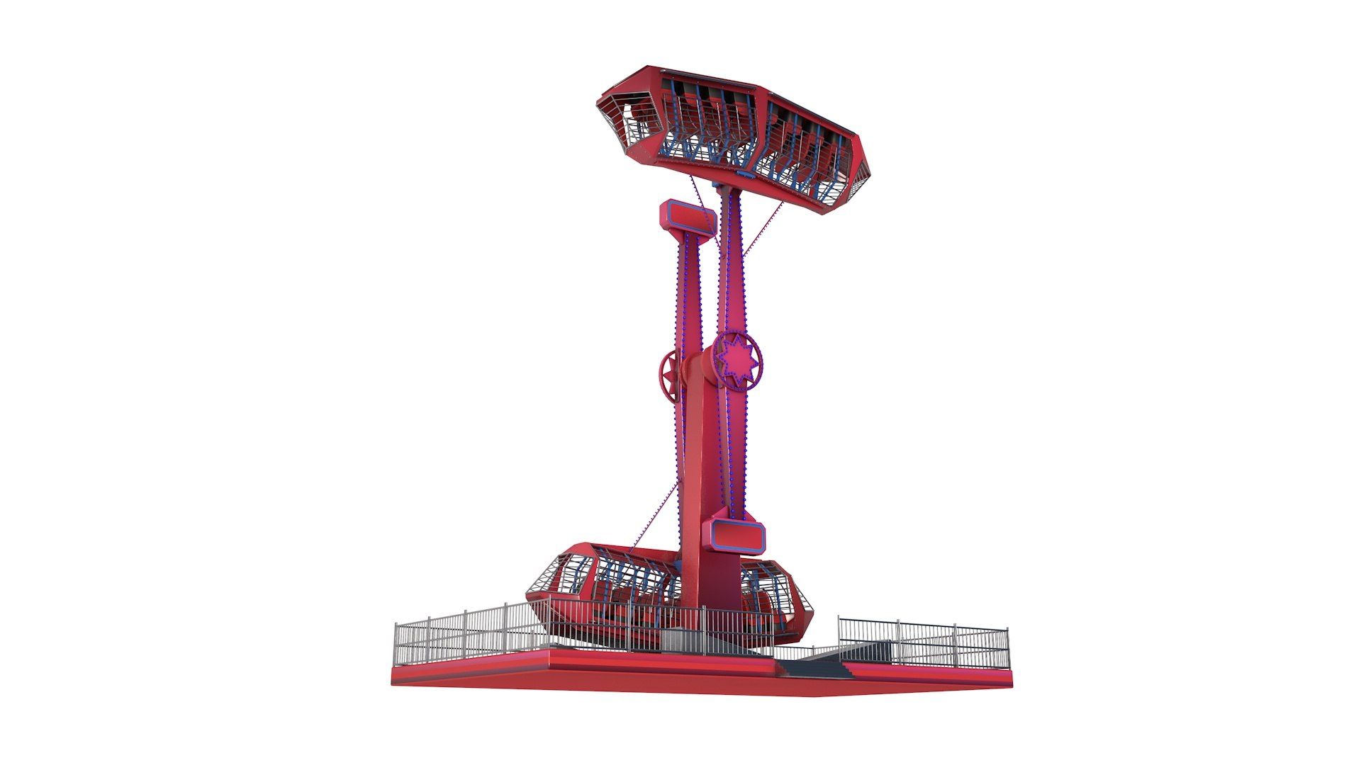 Kamikaze Ranger Ride Attraction 3D Model - TurboSquid 1926165