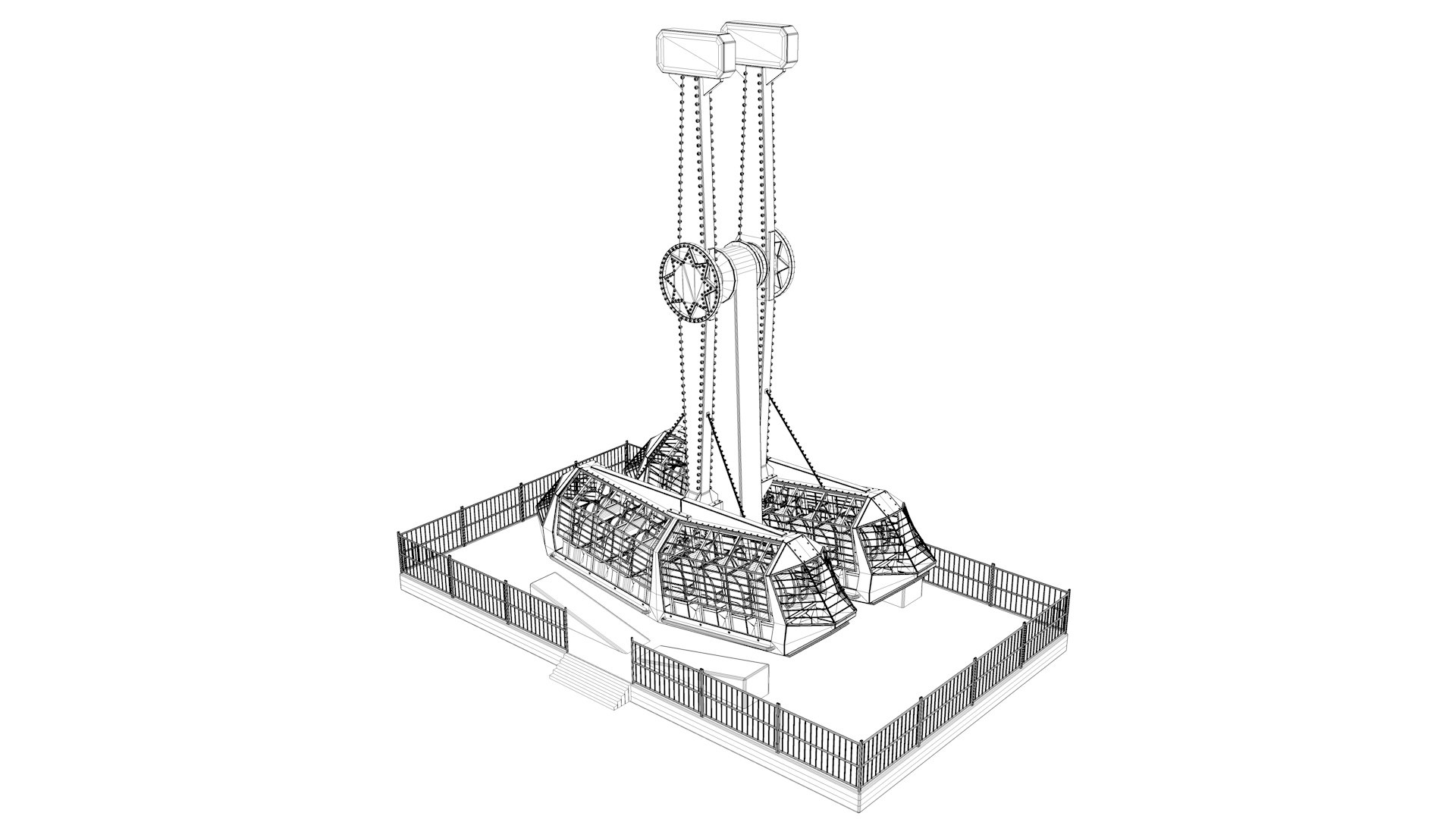 Kamikaze Ranger Ride Attraction 3D Model - TurboSquid 1926165