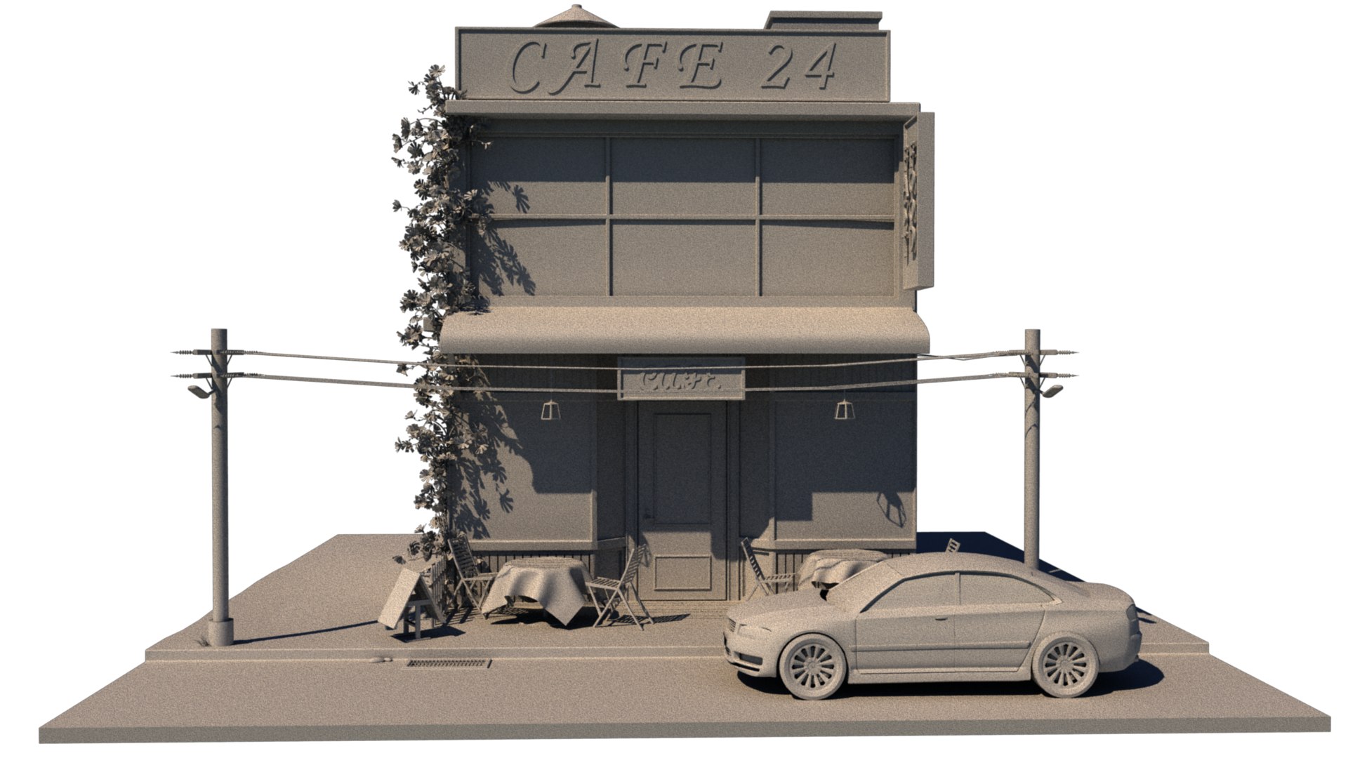 3D CAFE Model - TurboSquid 2087781