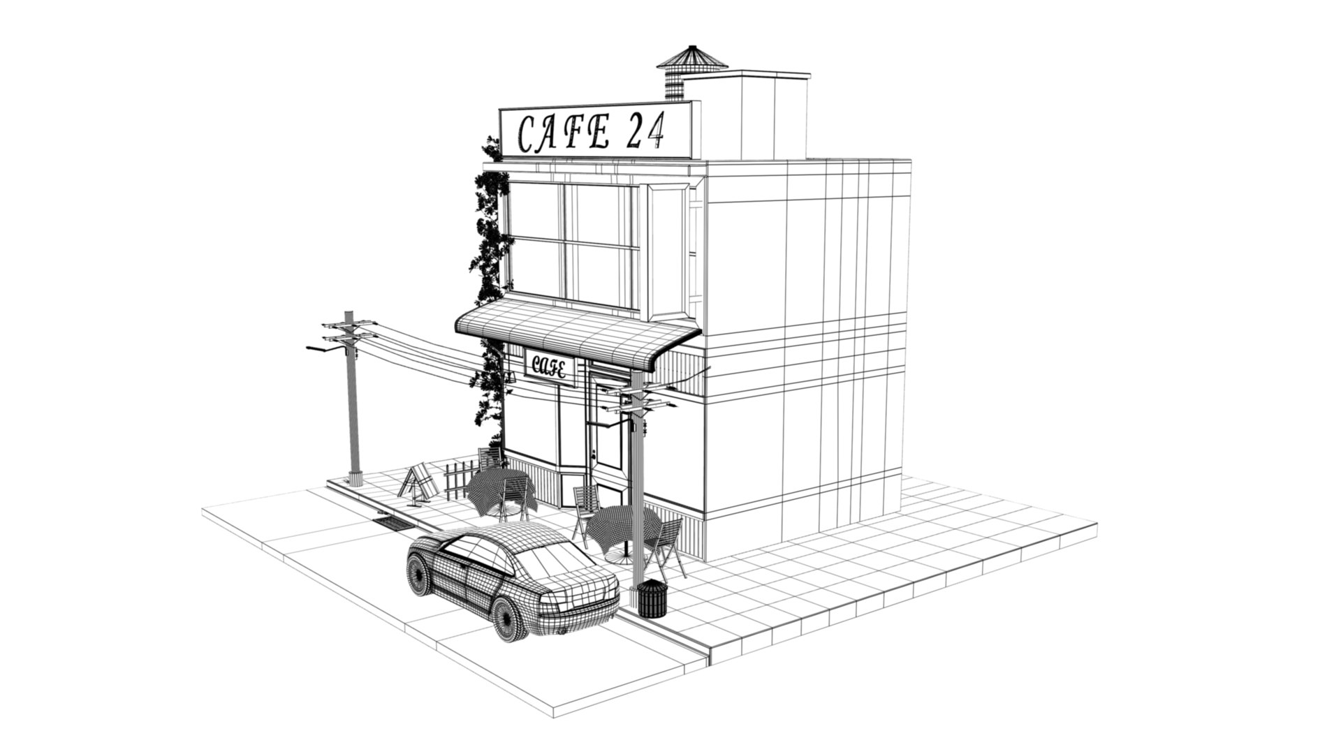 3D CAFE Model - TurboSquid 2087781