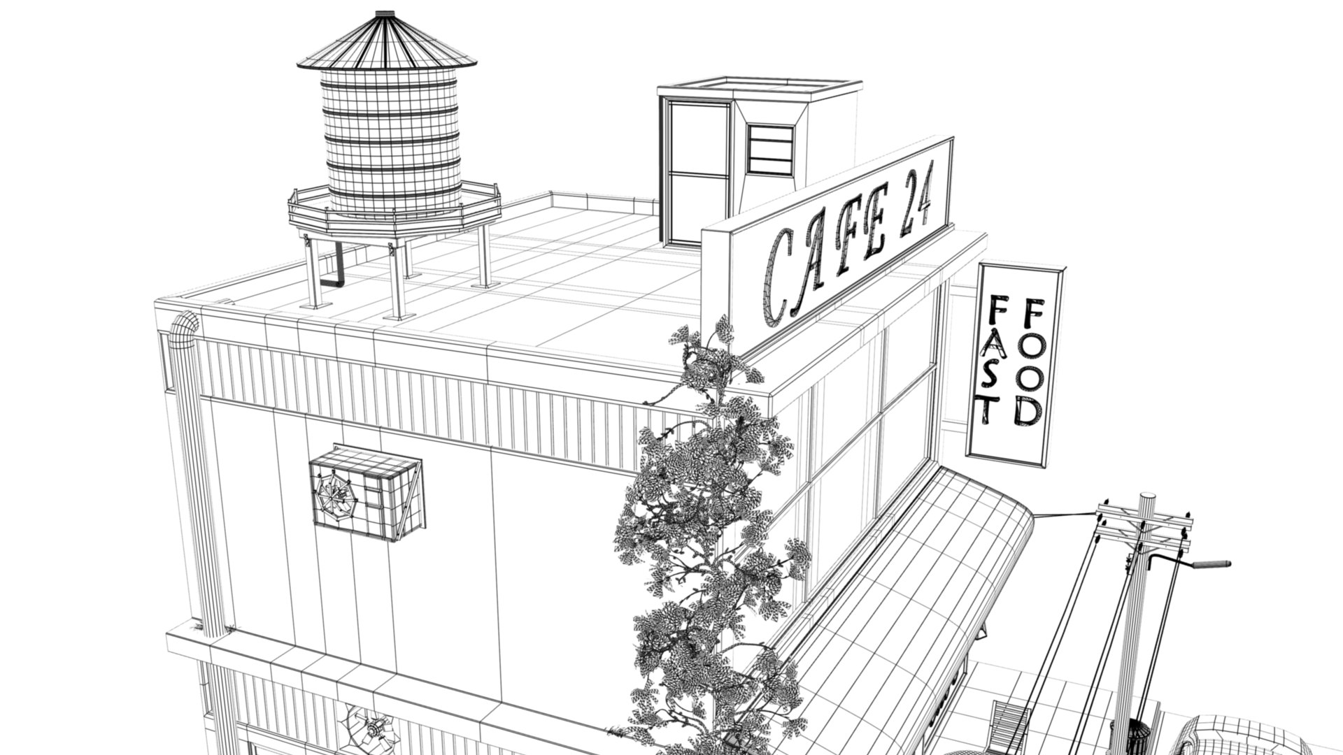 3D CAFE Model - TurboSquid 2087781