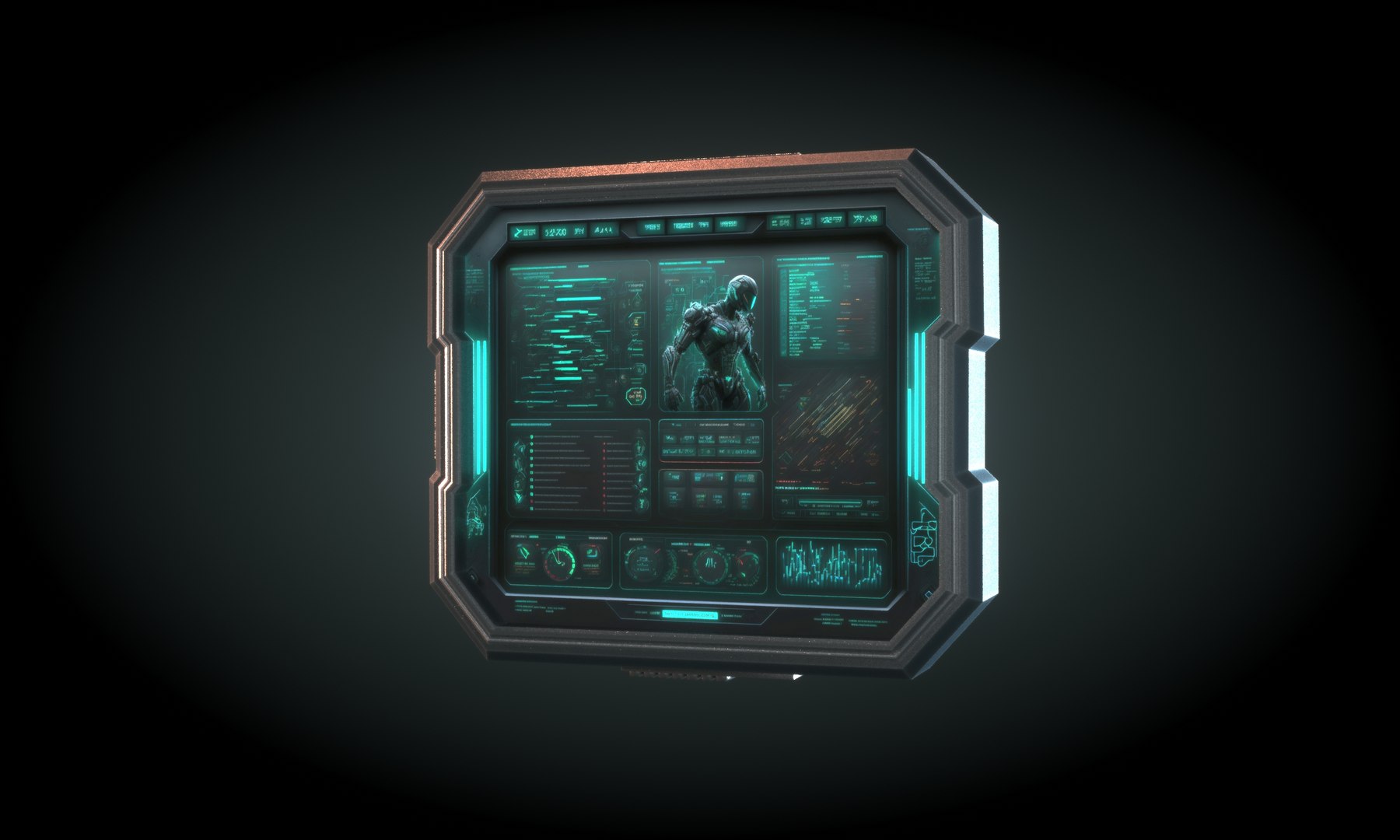 Sci Fi Cyberpunk Monitors 3D Model - TurboSquid 1999886