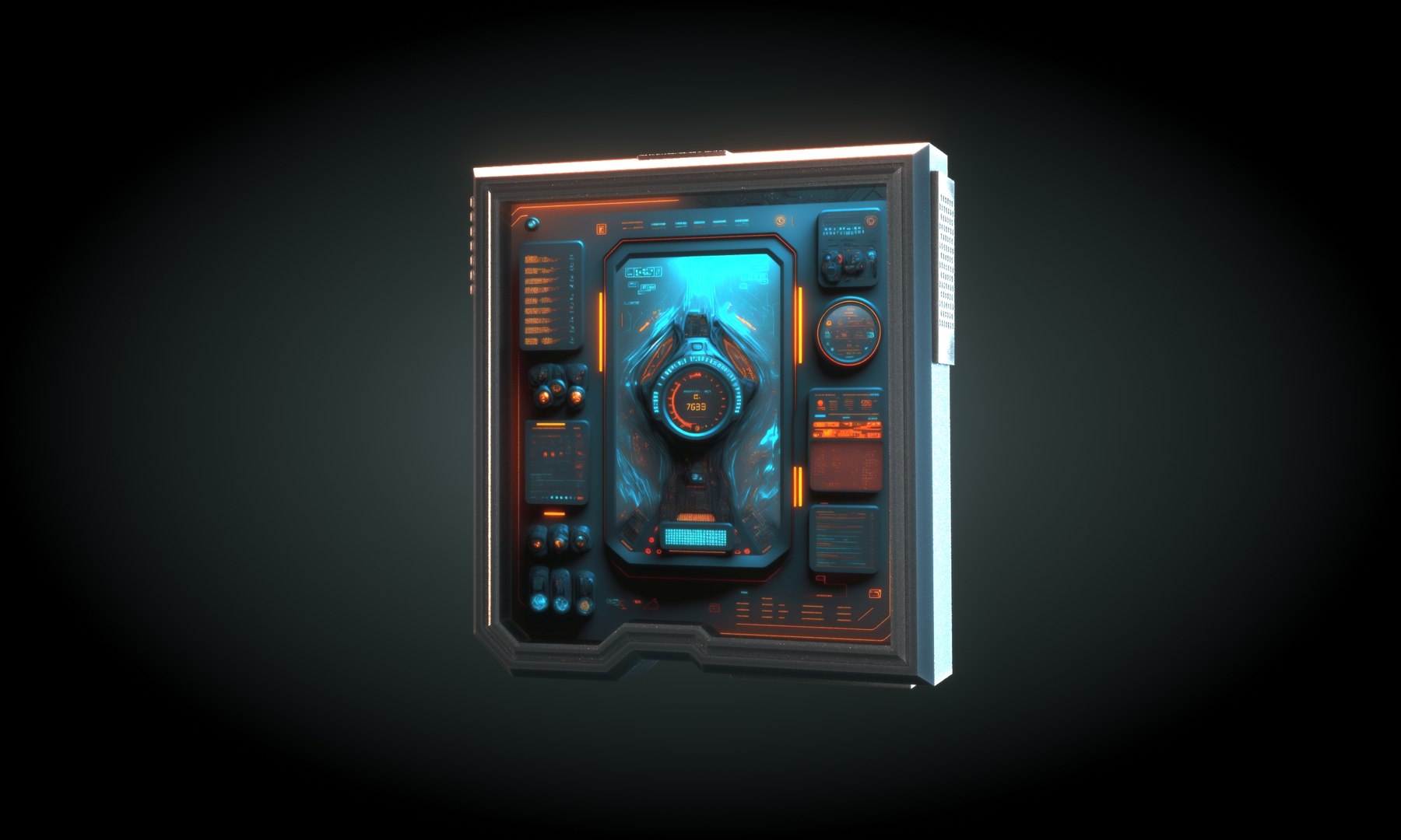 Sci Fi Cyberpunk Monitors 3D Model - TurboSquid 1999886