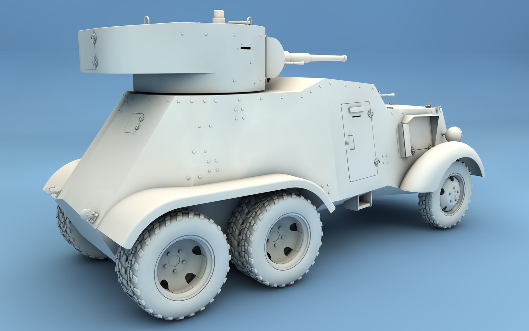 Ww2 Aac-1937 Armored Car 3d Model