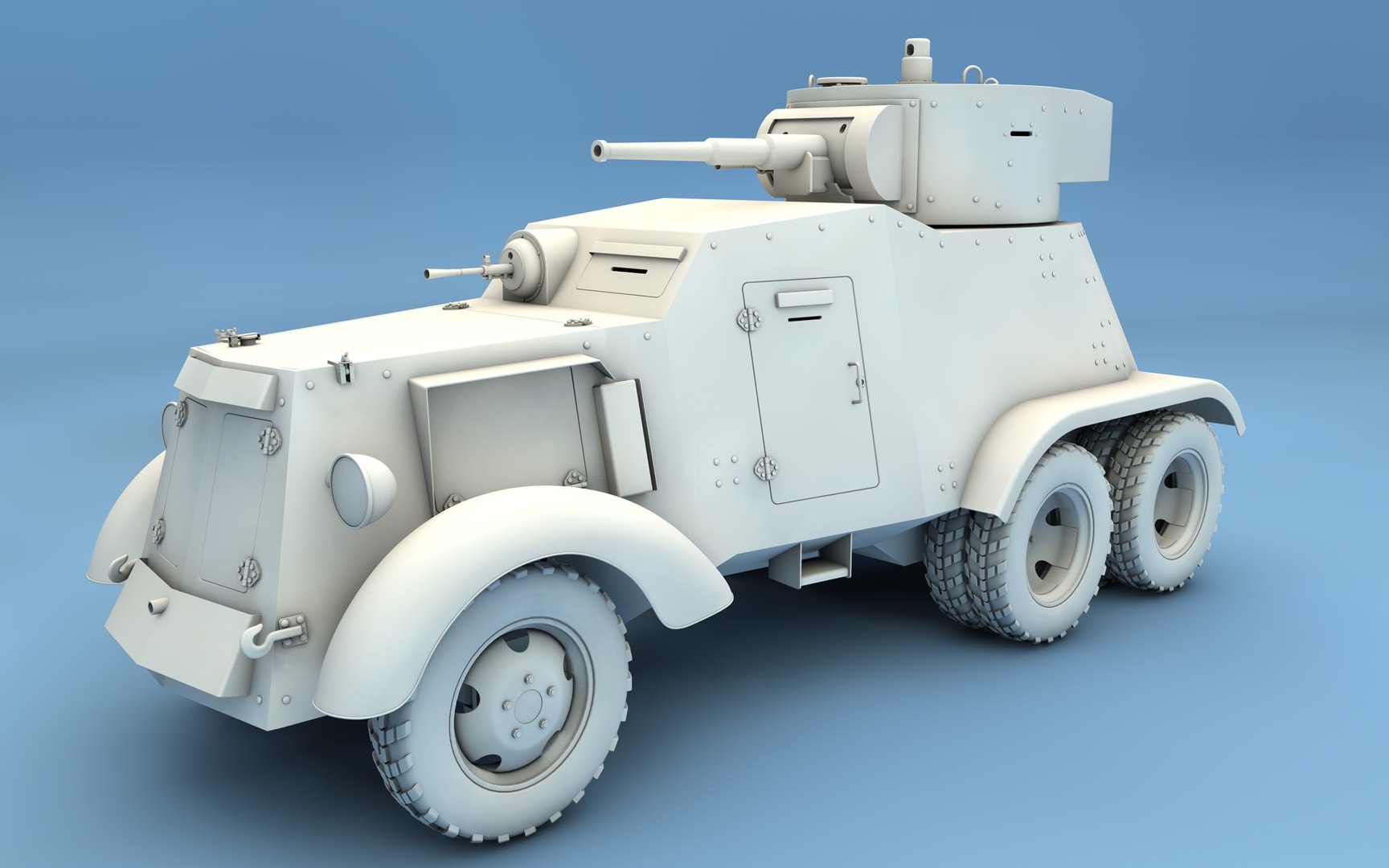 Ww2 Aac-1937 Armored Car 3d Model