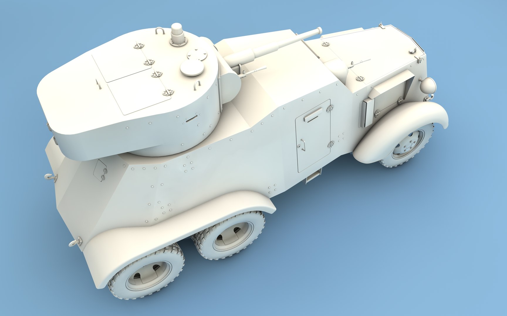 Ww2 Aac-1937 Armored Car 3d Model