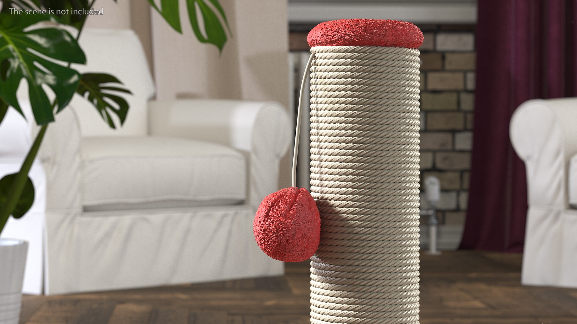 Cat Scratching Post Ball Red model - TurboSquid 1817843