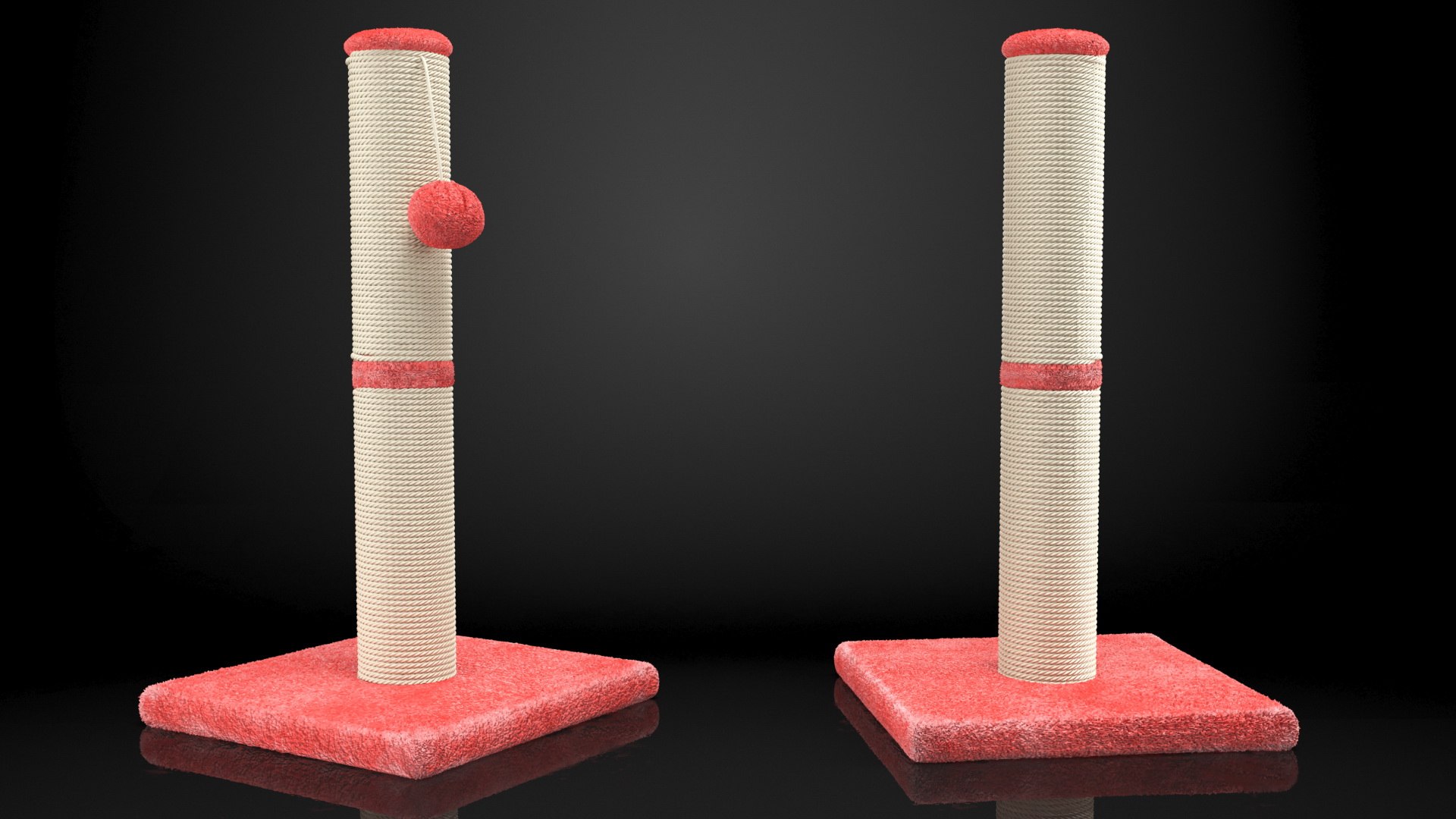 Cat Scratching Post Ball Red model - TurboSquid 1817843